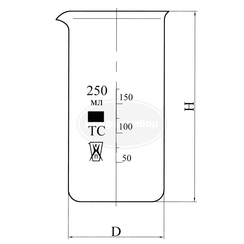 Стакан В-1-2000 ТС ГОСТ 25336-82, ISO 3819